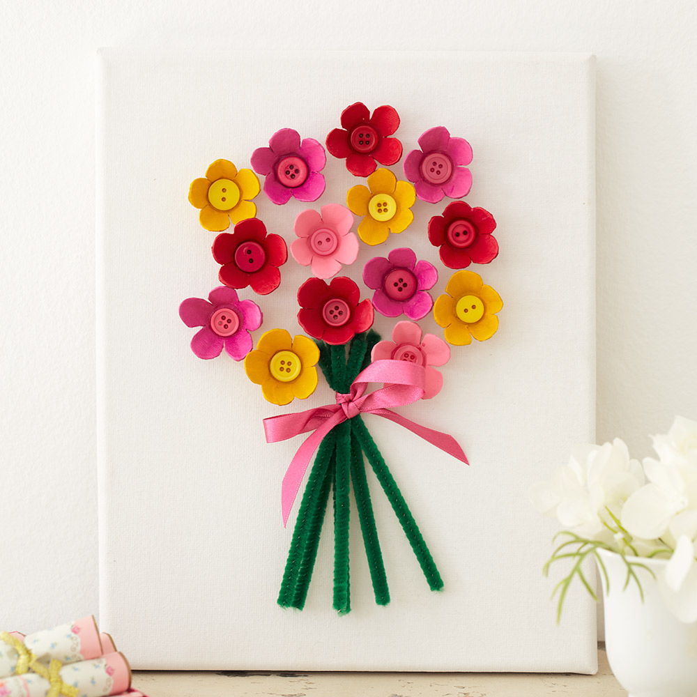 Brighten A Room With Our Egg Box Kids Craft Flower Picture